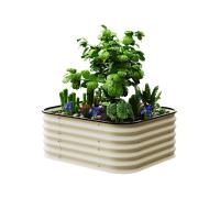 Quality Lightweight Galvanized Raised Garden Bed 3.5*3.5*1. 5Ft Easy Assembly Ivory for sale