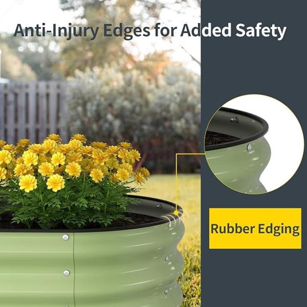 Quality Outdoor 6.5*3.5*1.5 Ft Metal Oval Garden Bed Galvanised Garden Beds Ruggedized for sale