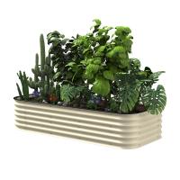 Quality Ivory White 6.5*3.5*1.5 Ft Galvanized Planter Box For Vegetables Fruits Herbs for sale