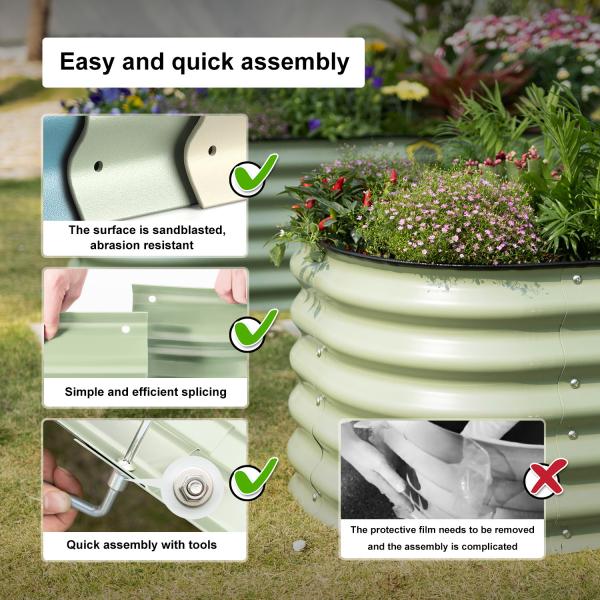 Quality High Strength 8*3.5*1.5Ft Galvanized Oval Raised Bed Kit For Gardening for sale
