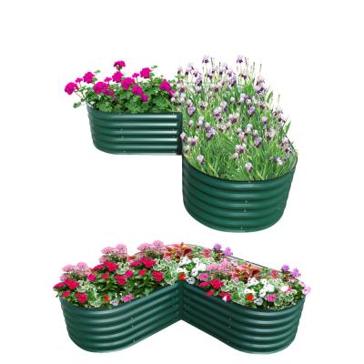 Cina 5.5*5.5*1.4ft L Forma metallo esterno letto di giardino sollevato facile da assemblare in vendita