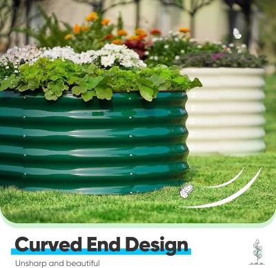 Cina Kit da letto da giardino galvanizzato 7.9*2*2.6 Ft Metallico Box per piantare per verdure furit erba Outdoor Backyard Verde scuro in vendita