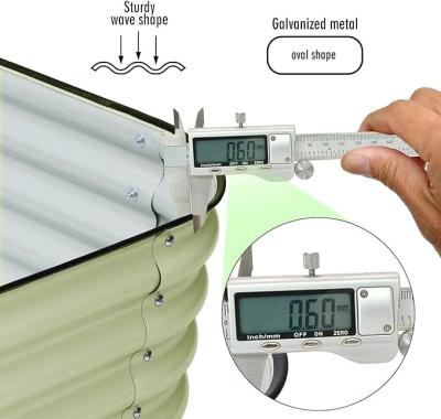 Cina Letto da giardino galvanizzato rialzato 7.9*2*2.6 Ft Scatola di piantare metallo irregolare per piantare piante all'aperto Verdure verde chiaro in vendita