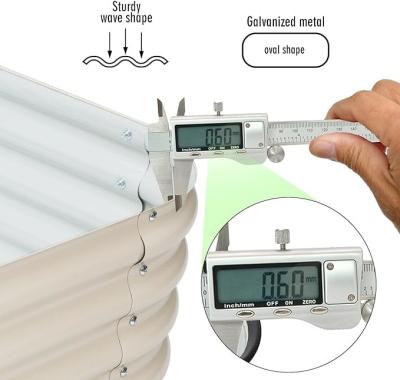 Cina Letto da giardino galvanizzato alzato esterno 7.9*2*2.6 Ft Box da giardino senza fondo Avorio Bianco Metallo Letti alzati per il giardinaggio in vendita