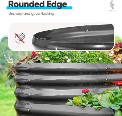Cina Letto da giardino sollevato 7*7*1.4 Ft Grigio scuro Metallo modulare piantagione da giardino sollevato Scatola per fiori all'aperto Erbe vegetali in vendita