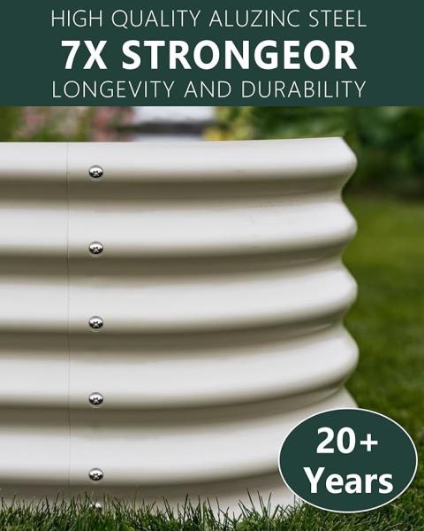 Quality Large Metal Planter Box 4.5*4.5*1.4 Ft Ivory White Galvanised Vegetable Planters for sale