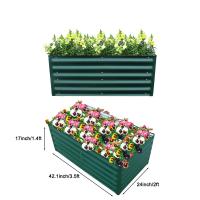 Quality Weather Proof Metal Raised Bed Planters 3.5*2*1.4 Ft Dark Green for sale