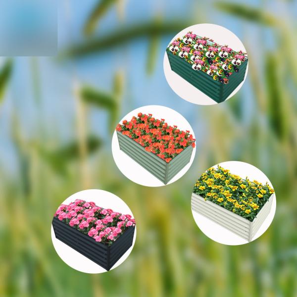 Quality Light Green Metal Vegetable Planters 0.6mm Thick Crimped Edge And Corner for sale