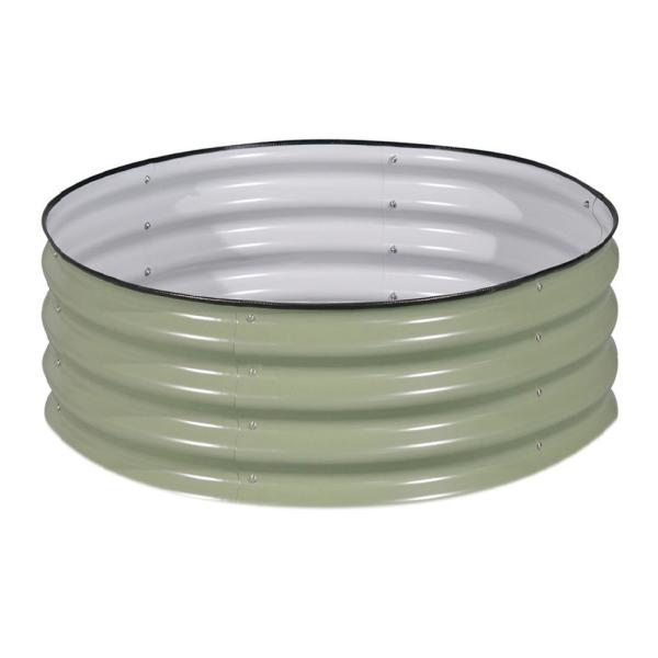 Quality Galvanized Planter Garden Boxes Outdoor Galvanized Steel Round Raised Garden Planter 3.5x0.92 Ft for sale