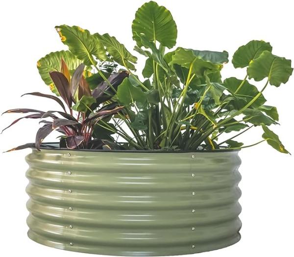 Quality Galvanized Planter Garden Boxes Outdoor Galvanized Steel Round Raised Garden for sale