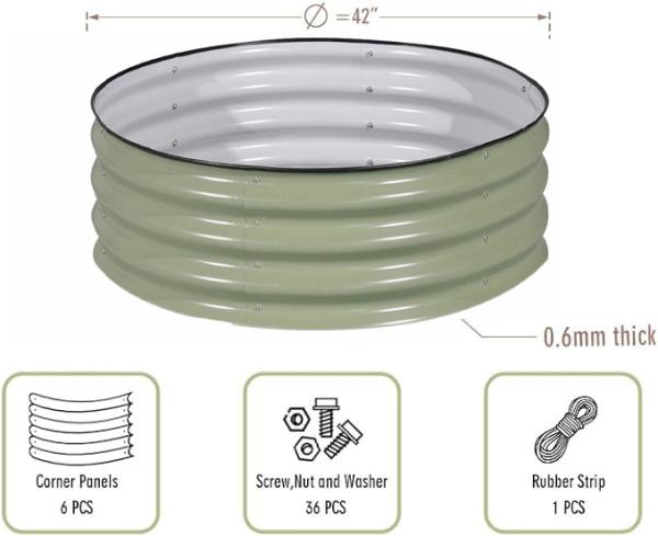 Quality Galvanized Planter Garden Boxes Outdoor Galvanized Steel Round Raised Garden for sale