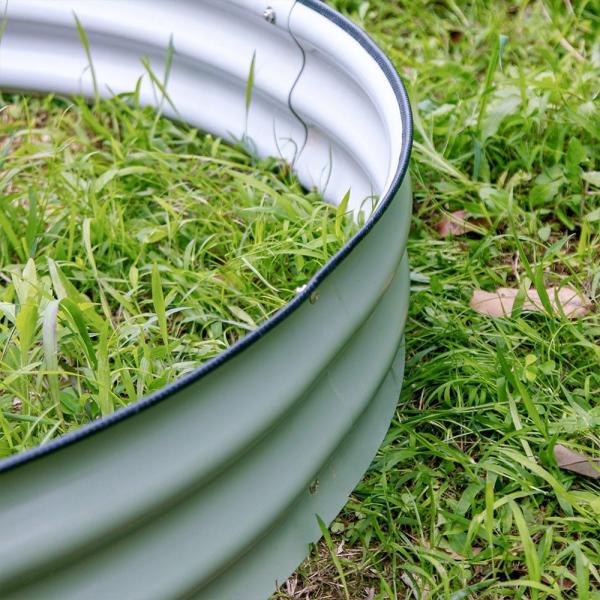 Quality Galvanized Planter Garden Boxes Outdoor Galvanized Steel Round Raised Garden for sale