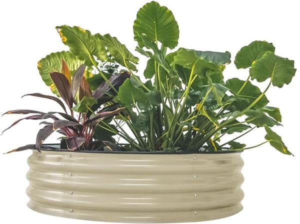 Quality Modern Round Galvanized Garden Beds Above Ground Metal Planters For Vegetable 3.5*0.92 Ft for sale