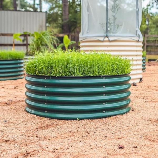 Quality 3.5*1.4Ft Sturdy Round Galvanized Steel Garden Beds For Outdoor Gardening for sale