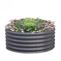 Quality 17'' Tall Aluzinc Round Metal Raised Garden Beds 42'' For Vegetable for sale