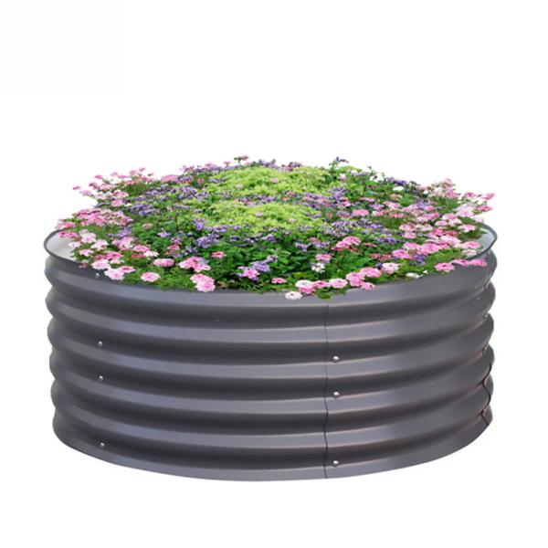 Quality 17'' Tall Aluzinc Round Metal Raised Garden Beds 42'' For Vegetable for sale