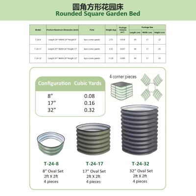 Cina 2*2*0.67Ft anti ruggine Letti vegetali galvanizzati Letti elevati galvanizzati in vendita