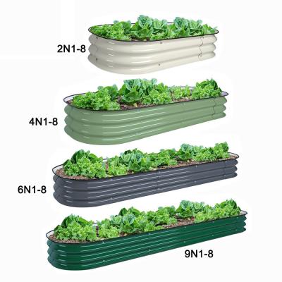 Cina Metallo Galvanizzato Ovale Alzato Letto da Giardino Esterno Per Il Giardinaggio Alzato Letto da Giardino Kit 3.4x2x0.66 FT Garden Planter Box in vendita