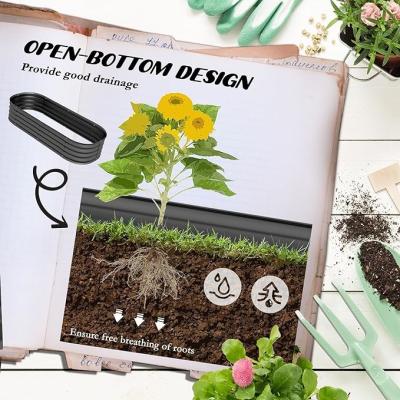 China Oval donkergrijze gegalvaniseerde verhoogde tuinbedden Outdoor voor groenten Te koop