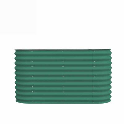 China 4.9*2*2.66 Ft Kit de Camas de Jardim Galvanizado Oval Planteadores de Jardim de Aço Elevados para Plantações de Flores de Vegetais ao Ar Livre à venda