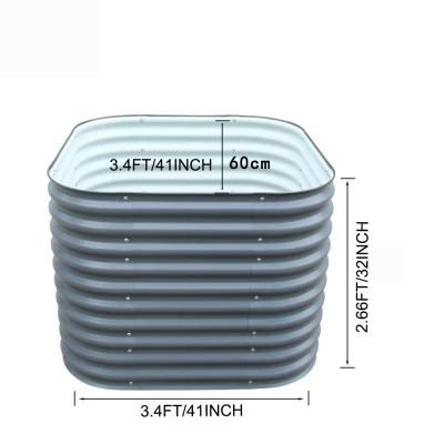 China Oval Outdoor Garden Raised Planter Box Metal galvanized raised bed kits 3.4*3.4*2.66 Ft for sale