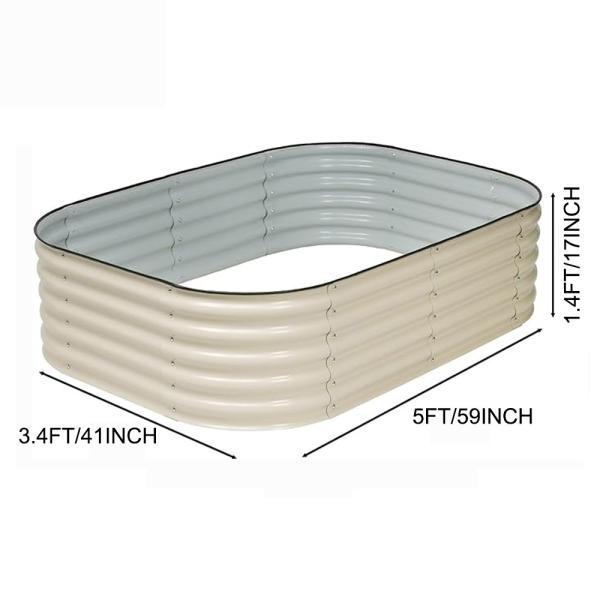 Quality 5x3.4ftx17”Tall Galvanized Raised Garden Beds Outdoor Oval Metal Planter Box For for sale