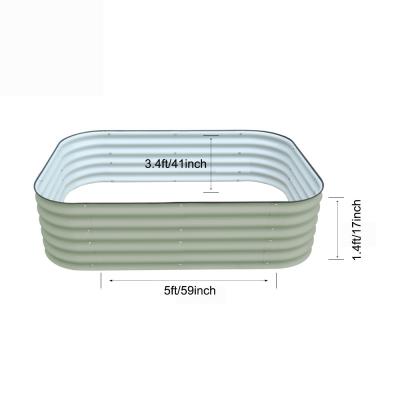 Cina Kit di lettini per giardini alti 5x3.4x1.4ft Letti da fiori in metallo all'aperto Patio in acciaio inossidabile Piantatore per piantare verdure in vendita
