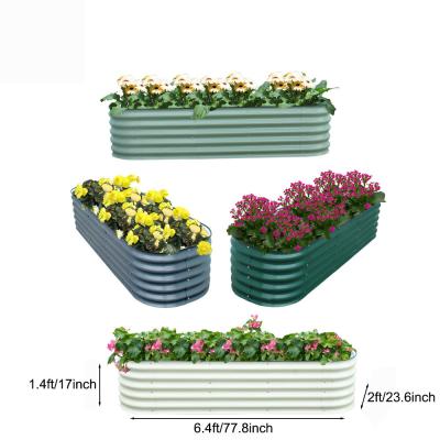 Cina Stile moderno 6.4*2*1.4 Ft Galvanizzato Alzato Kit letto da giardino Facile assemblaggio Piantare verdure all'aperto in vendita