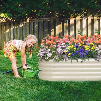 China 6.4*2*1.4 Ft Ronde verhoogde tuinbed gegalvaniseerde planter verhoogde bedden metalen verhoogde tuinbedden buiten voor groenten Te koop