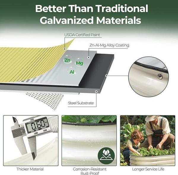 Quality Outside Raised Garden Bed Kit For Vegetables Herbs Flowers And Fruits 4.9x4.9x0 for sale