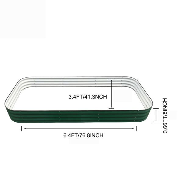 Quality Raised Garden Bed Kit Galvanized Raised Planter 6.4*3.4*0.7Ft Box Outdoor For for sale