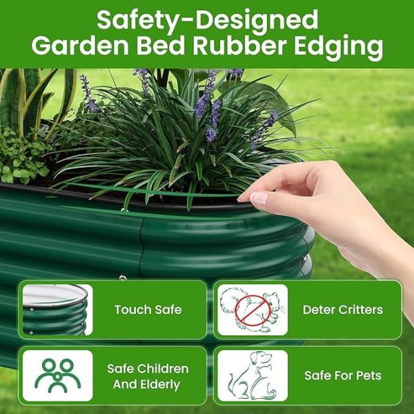 Quality Anticorrosion Galvanised Steel Raised Garden Beds Kits 6.4*3.4*1.4 FT for sale