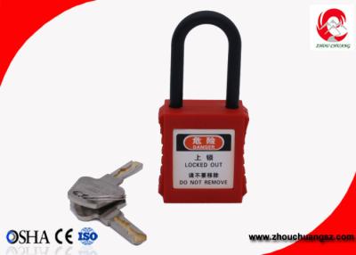 China 38mm Nylon Shackle Xenoy Safety Padlock with ABS Lock Body , Electrical Lockout Locks for sale