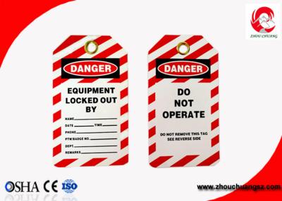 China 6g PVC Safety Lockout Tagout with Customized Language Size Color for sale