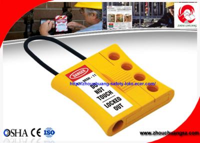 China 3mm Thin Shackle Yellow Color Lock Out Tags Nylon Lockout Hasp for sale