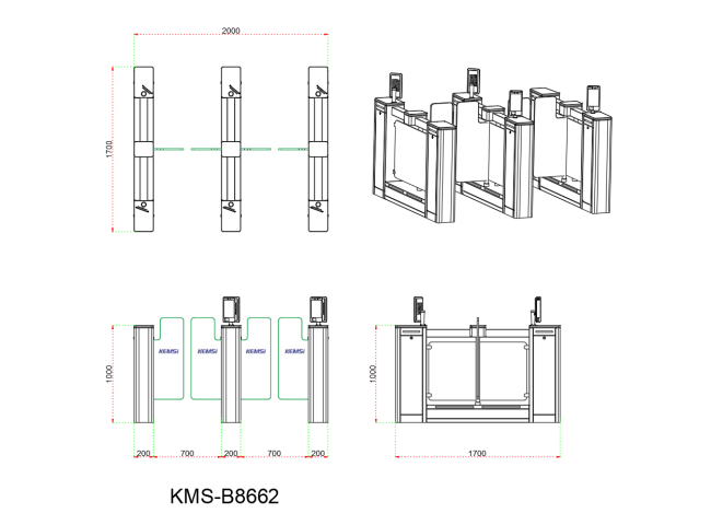 KEMAISI Smart Speed Gate Turnstile technical specifications and installation
