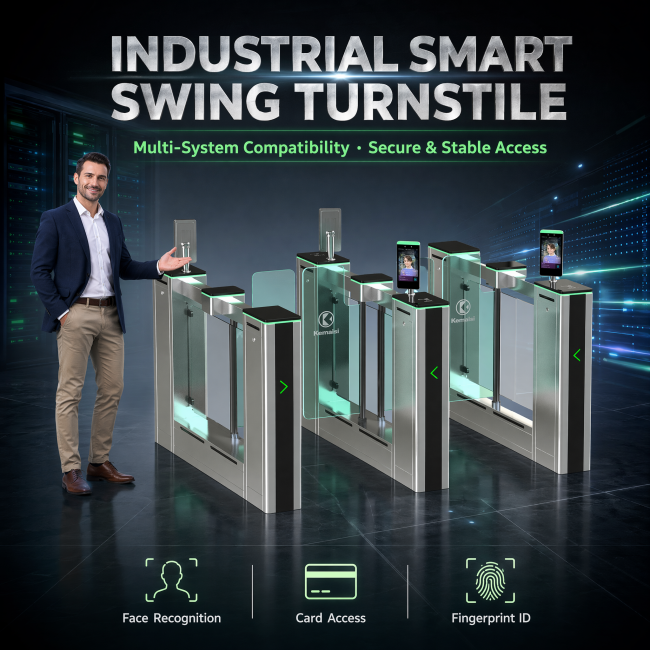 KEMAISI Smart Speed Gate Turnstile - premium swing barrier gate design