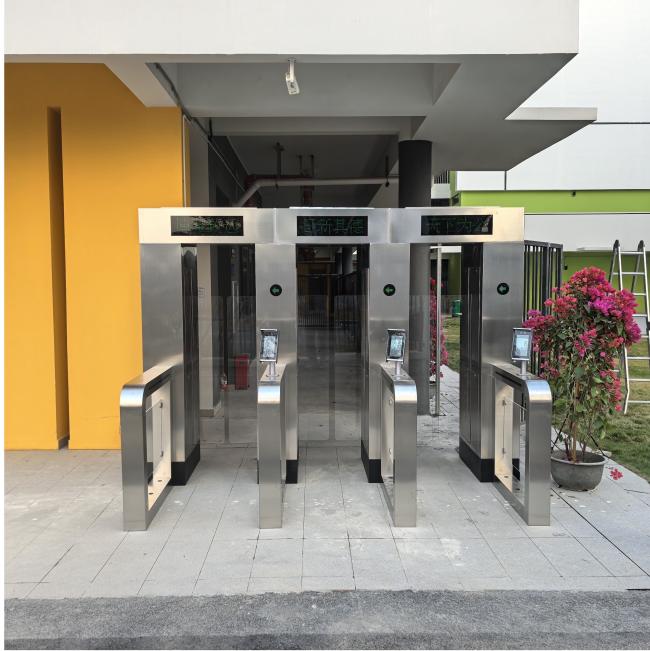 KMS-P3721 Bridge Sliding Gate Turnstile installed in modern facility