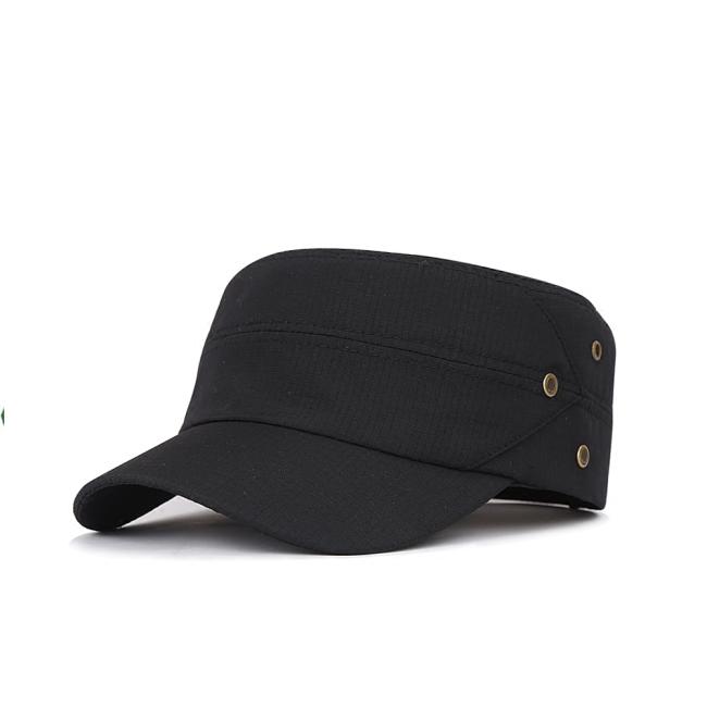 100% cotton military cap flat top hat custom logo blank military army hat
