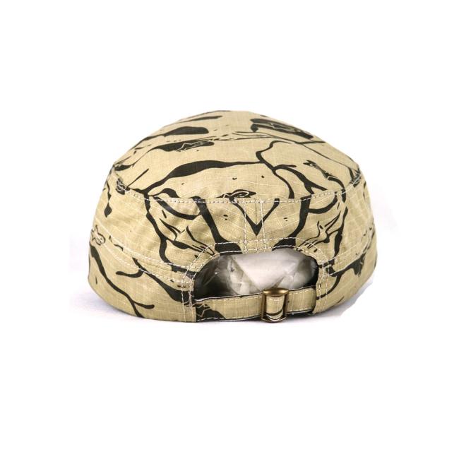 Flat Embroidery Camo Military cadet cap adjustable for unisex