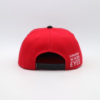 China 100% Cotton Twill Flat Brim Snapback Hats Right Back Panel 3D Embroidered Letter Pattern Unisex for sale