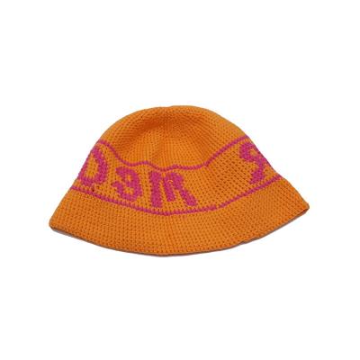 China Winter Warm Acrylic Fiber Twist Craft Knitted Bucket Hat Outdoor For Round Cap for sale