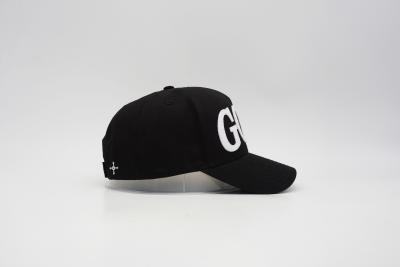 China Felt Applique Embroidery Logo Structured Baseball Cap With Adjustable Low Profile for sale