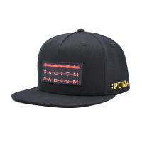 China Sublimation Patch Embroidery Flat Brim Snapback Cap Black 58cm 5 Panels for sale