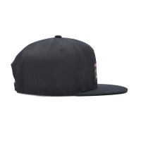 China Sublimation Patch Embroidery Flat Brim Snapback Cap Black 58cm 5 Panels for sale