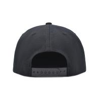 China Sublimation Patch Embroidery Flat Brim Snapback Cap Black 58cm 5 Panels for sale