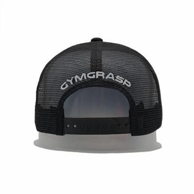 China Black Mesh 5 Panel Sports Trucker Cap Men's and Women's Adjustable High Crown Foam Mesh Cap for sale