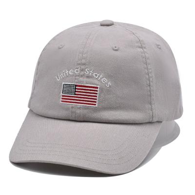 China Custom American Flag Embroidered Baseball Caps 6 Panel Casual Baseball Cap Factory for sale