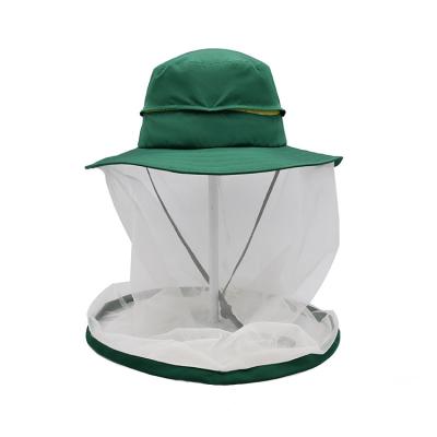 China Mosquito Head Net Uv Protection Sun Hat With Mesh Insect Proof Net Bucket Cap 60cm for sale