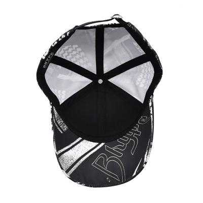 Cina Cappello 100% di baseball pieno su ordinazione di stampa di sublimazione del berretto da baseball nero del poliestere in vendita
